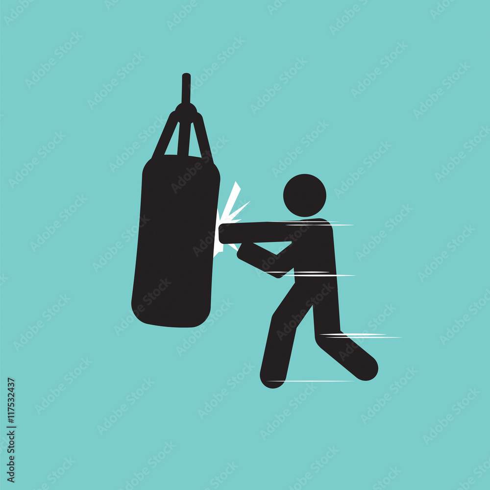 Sandbag For Boxer Graphic Symbol Vector Illustration Stock Vector ...