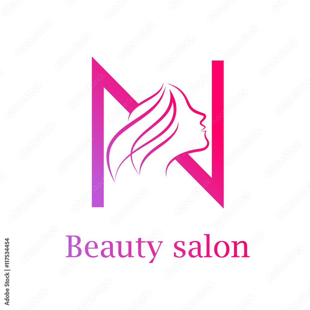 Abstract letter N logo,Beauty salon logo design template Stock Vector ...