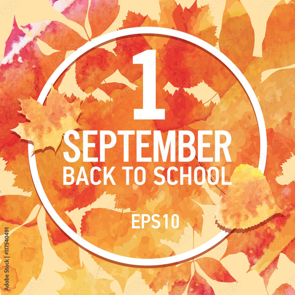 September, first day of autumn, back to school, seasons illustration ...