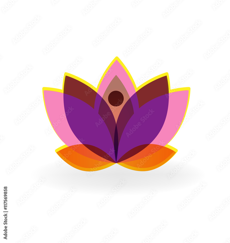 Logo lotus flower Stock Vector | Adobe Stock