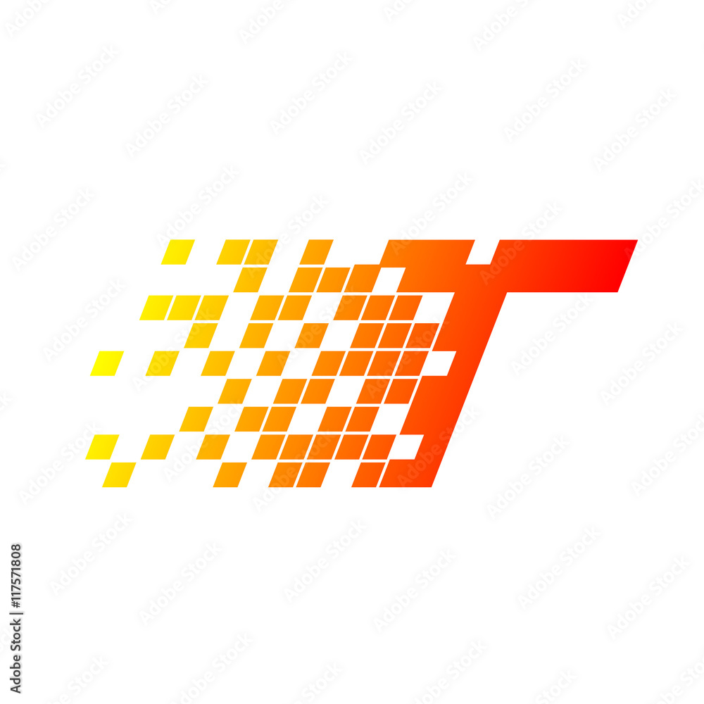 Abstract letter T logo,fast speed, moving,delivery,Digital for your ...