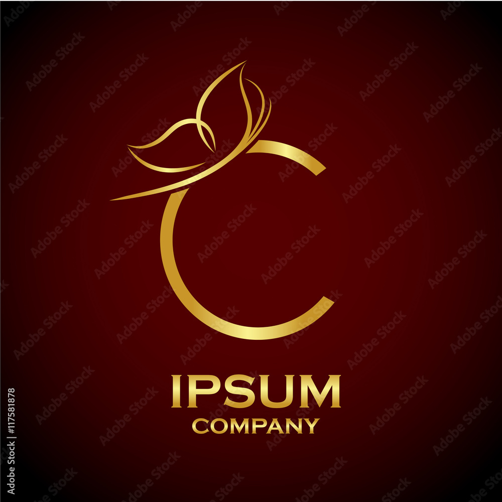 Letter C logo,Butterfly Gold, beauty and fashion logo Stock Vector ...