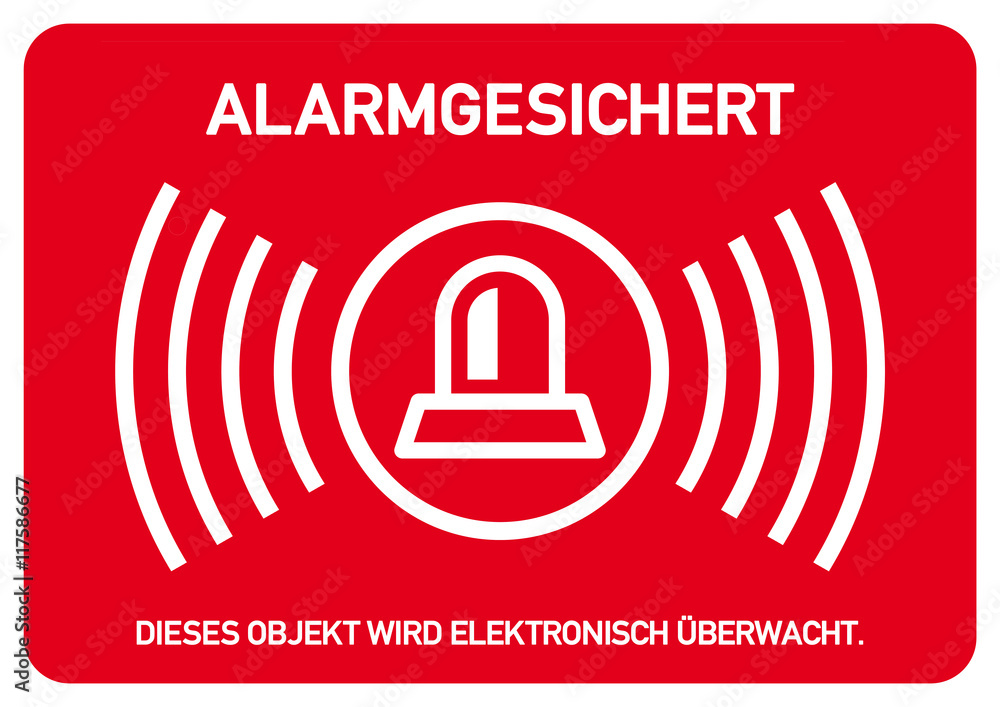 ks127 Kombi-Schild - ALARMGESICHERT Dieses Objekt wird elektronisch überwacht - DIN A2 A3 A4 ...