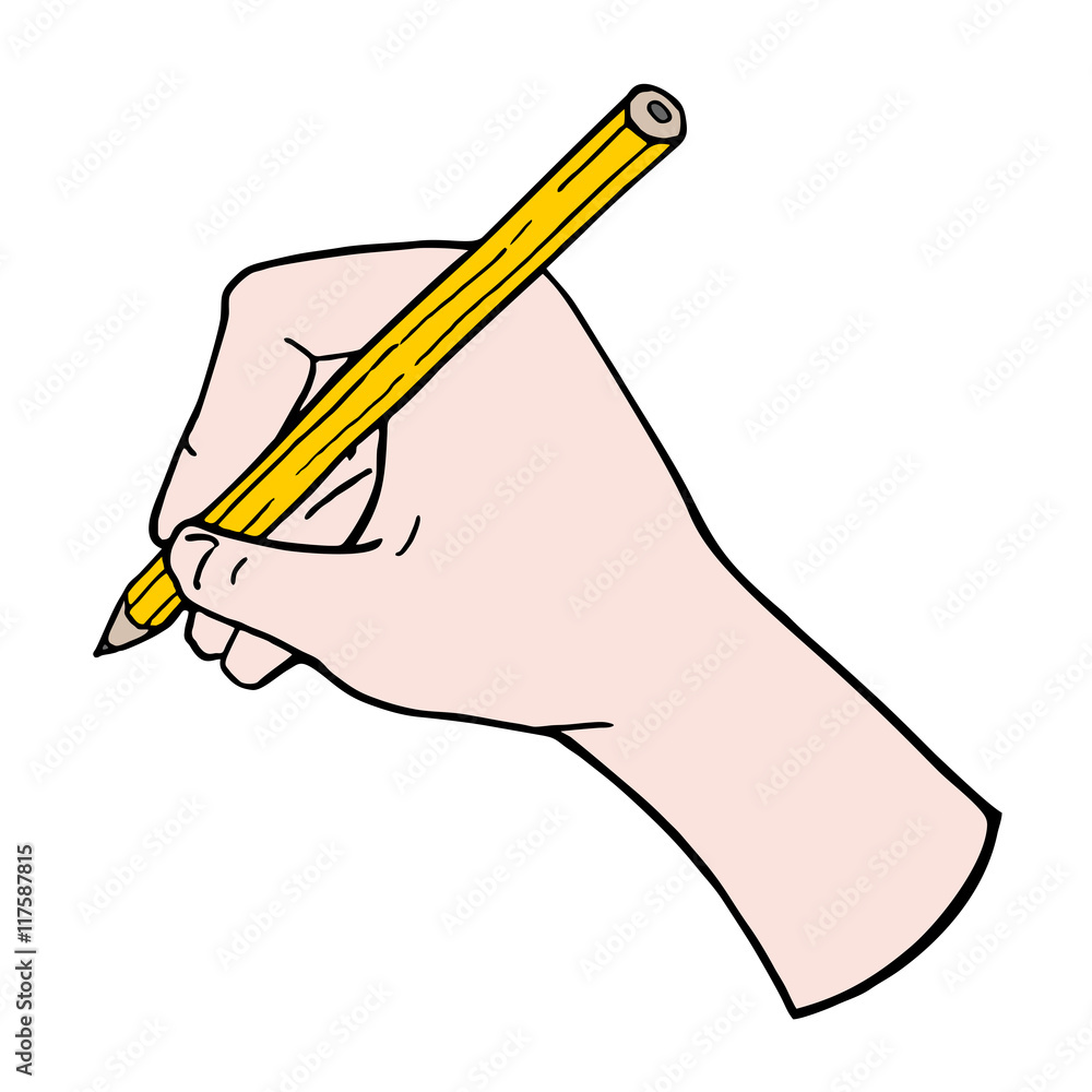 hand with pencil Stock Vector | Adobe Stock