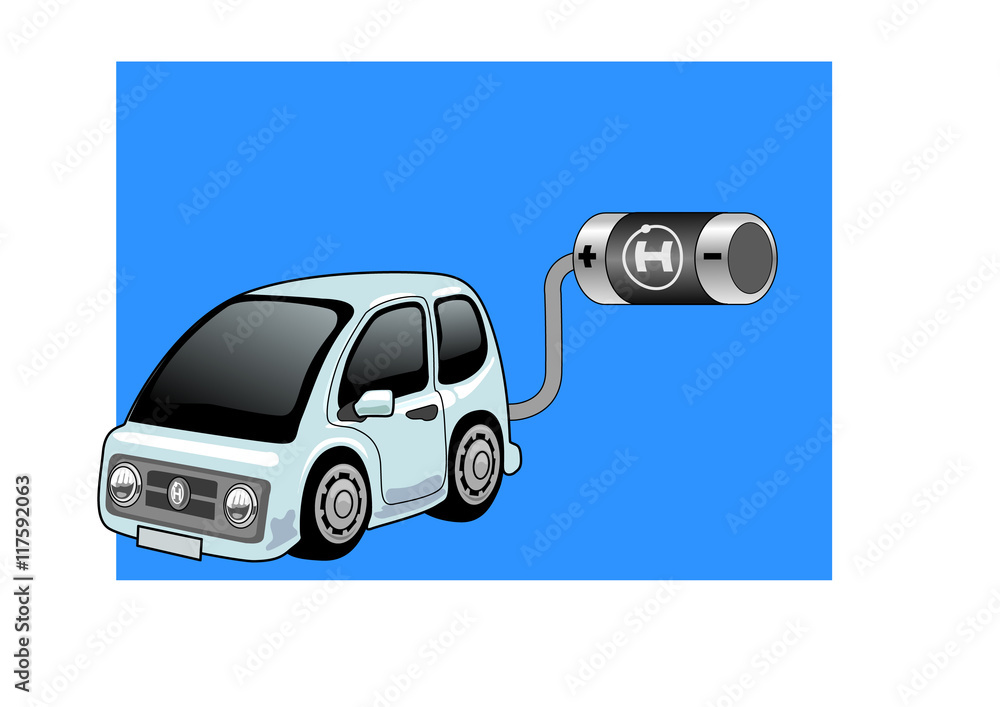 Hydrogen car. Vector illustration nice to illustrate green and new ...