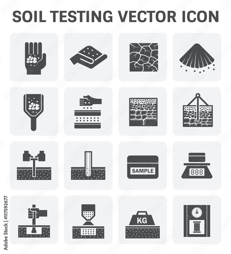 Vektorová grafika „Soil test vector icon i.e. bearing capacity, field ...