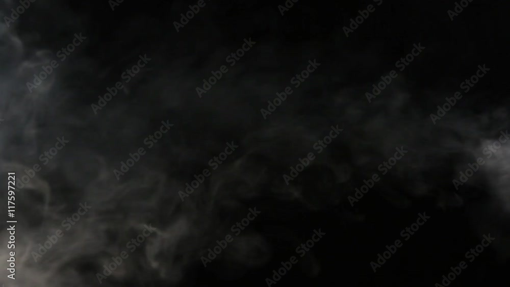 abstract motion of vaping smoke on a black background for intro, title ...