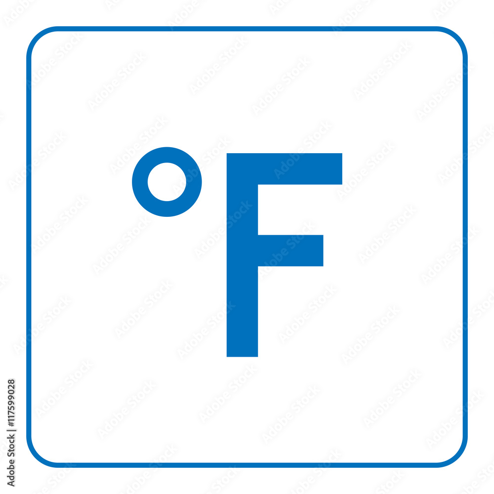 1 of 25 signs forecast weather. Fahrenheit degree icon Web blue sign ...