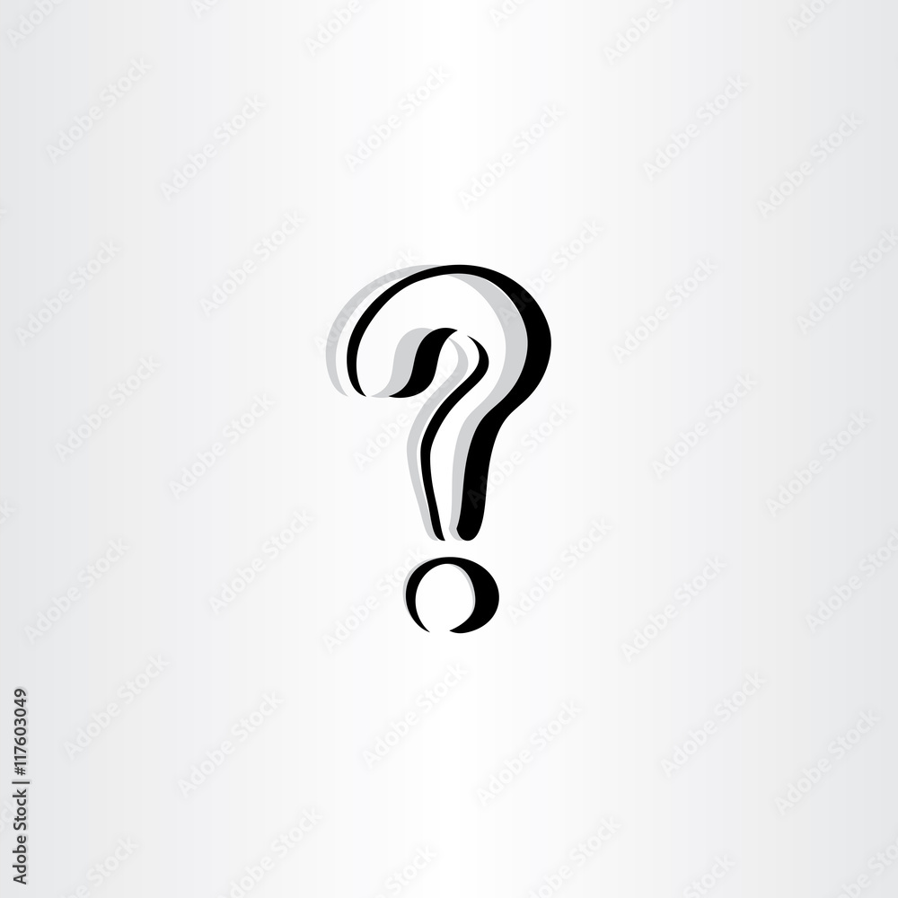 stylized question mark icon logo black symbol Stock Vector | Adobe Stock