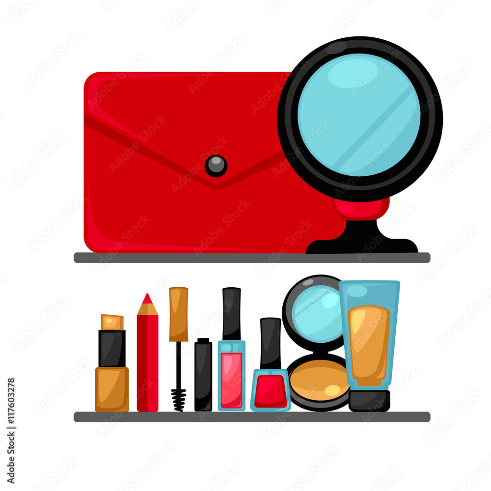 Cosmetics and fashion make up objects Stock Vector | Adobe Stock