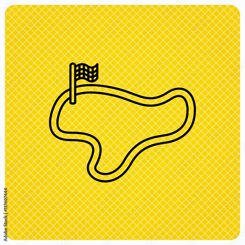 Race track or lap icon. Finish flag sign. Stock Vector | Adobe Stock