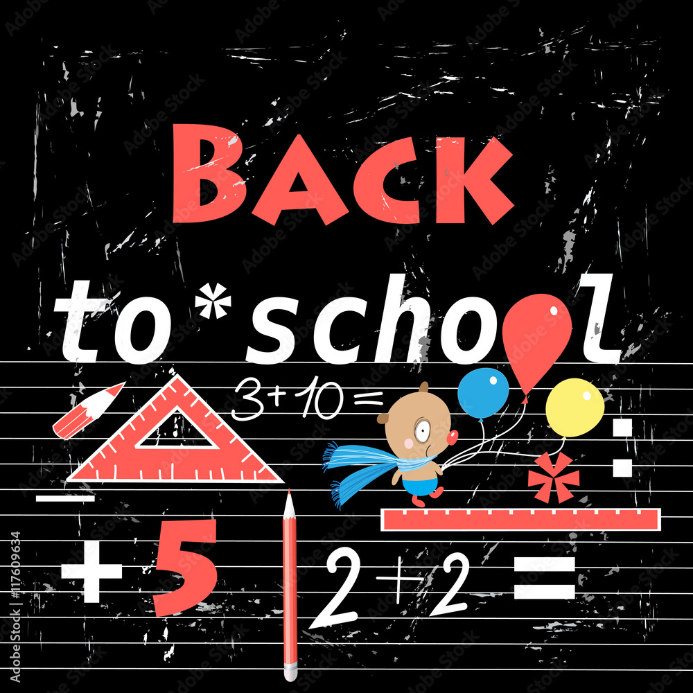 School background with objects Stock Vector | Adobe Stock