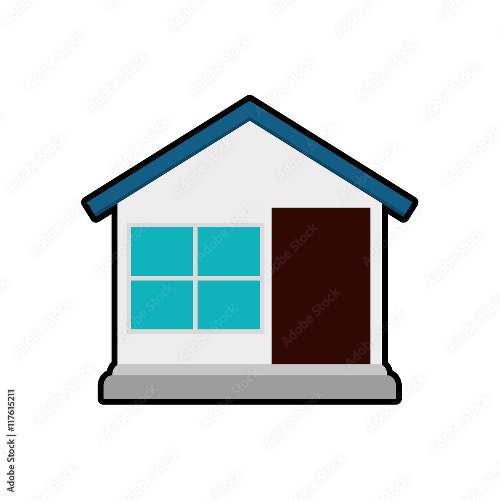 house home door window icon. Isolated and flat illustration. Vector ...