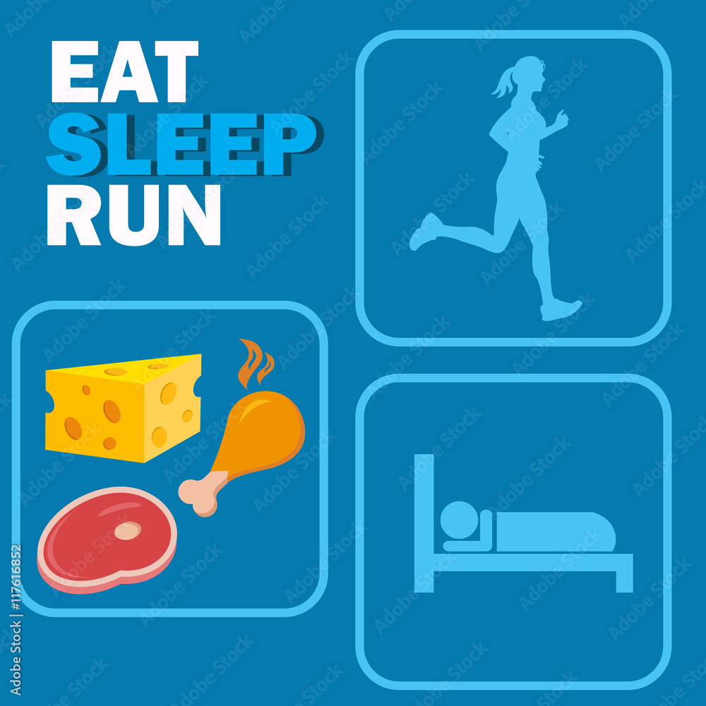 eat sleep run concept, vector illustration Stock Vector | Adobe Stock