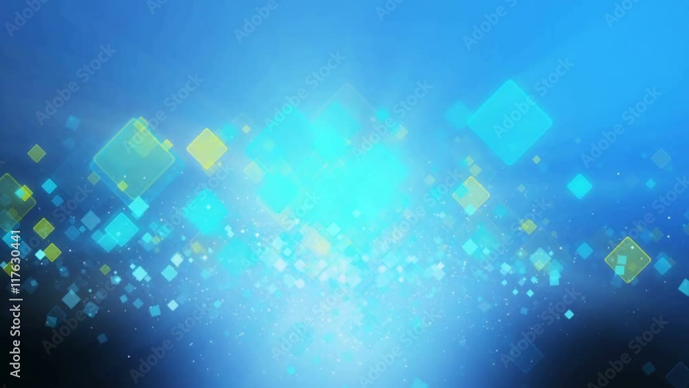 Cool blue and yellow color motion background with animated squares ...