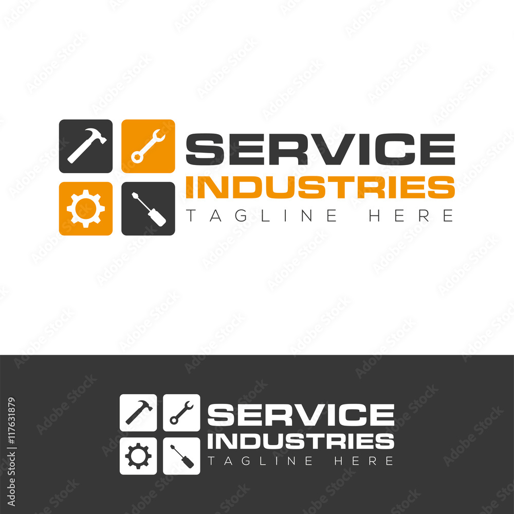 Service industries gear logo design vector Stock Vector | Adobe Stock