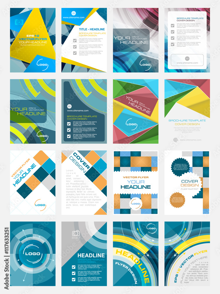 Flyer design A4 size - set. Stock Vector | Adobe Stock