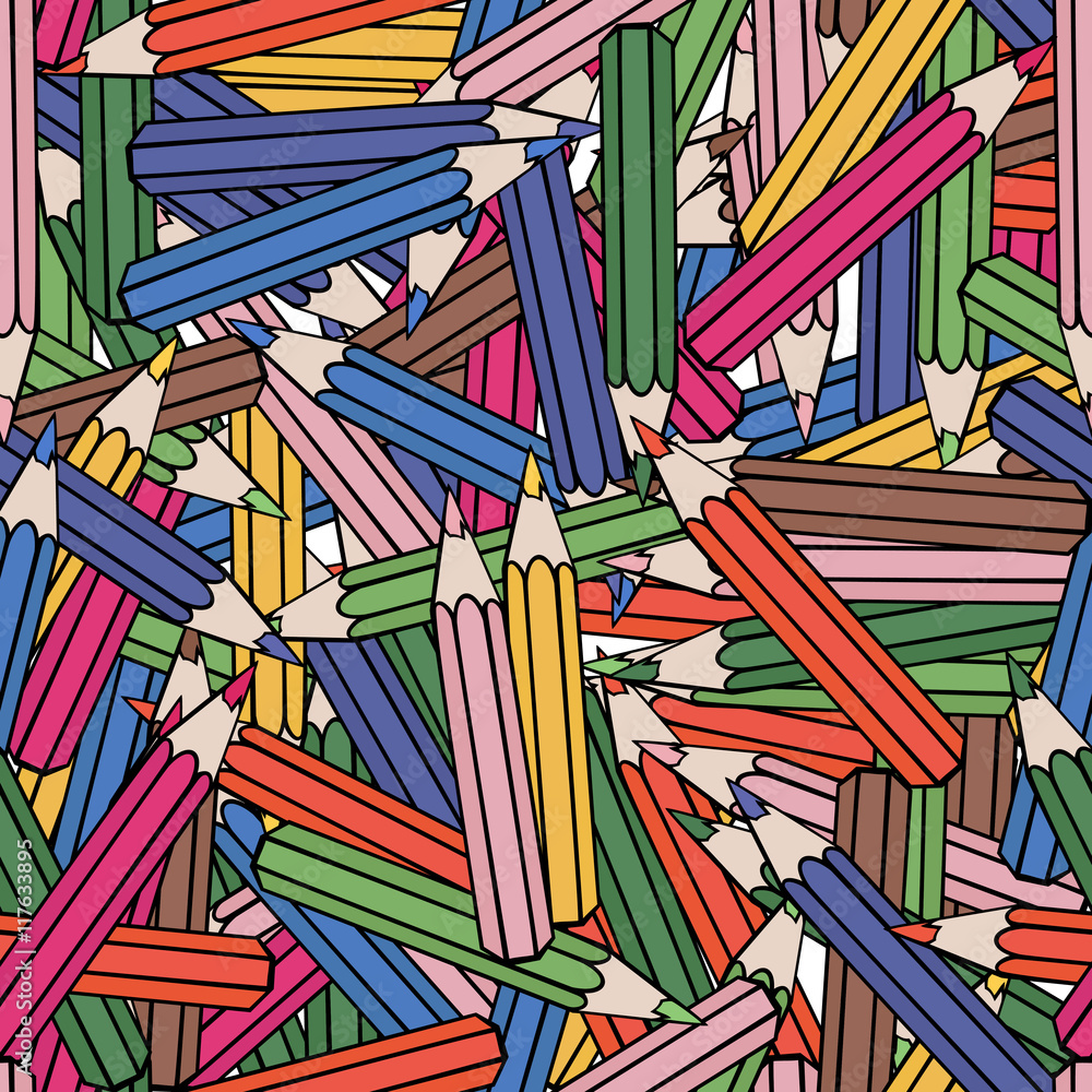 Seamless pattern background pencil. School design vector. Study ...
