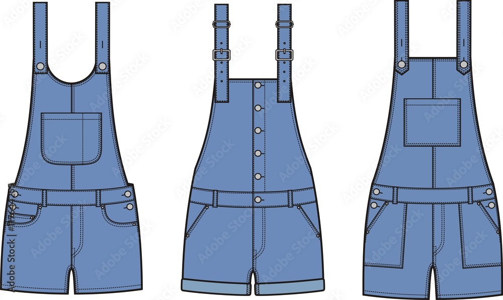 Jean overalls Stock Vector | Adobe Stock