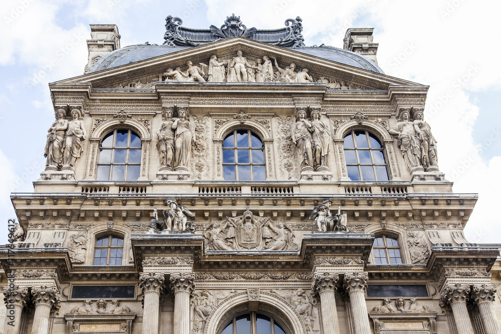 PARIS, FRANCE, on JULY 11, 2016. Architectural fragment of one of ...