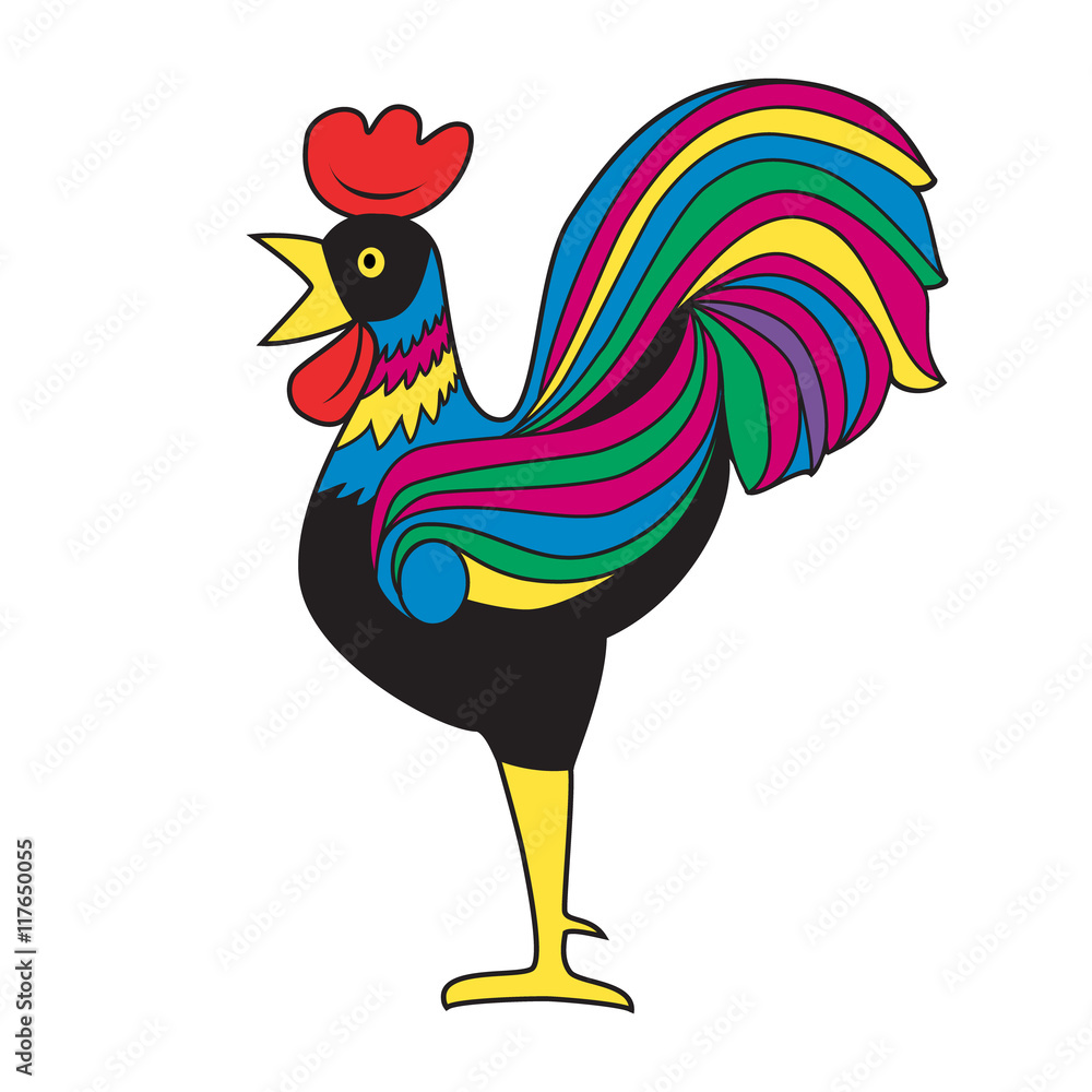 Bright rooster. Vector Image. Stock Vector | Adobe Stock