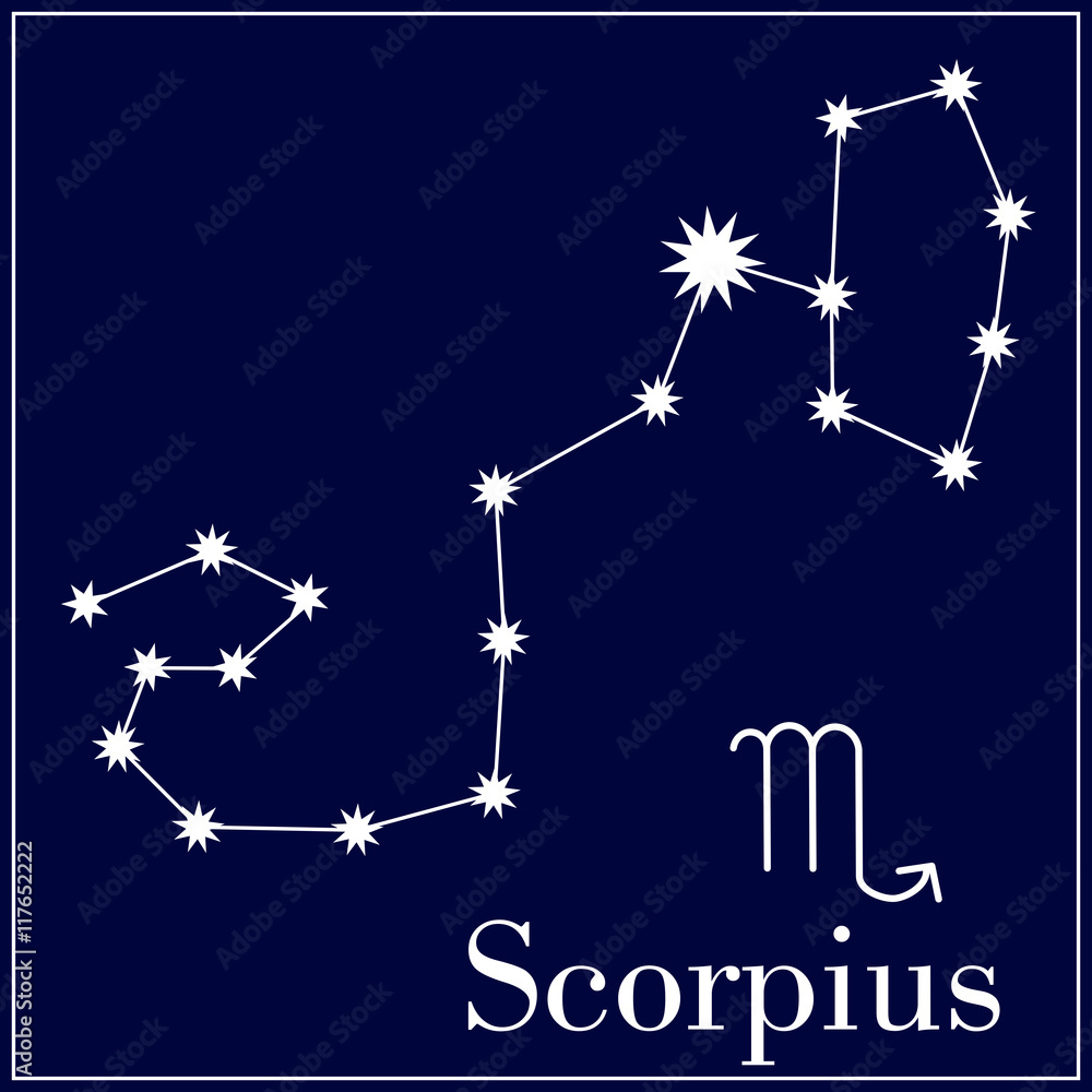 Zodiac constellation . Scorpius icon. Astrology sing. Astronomy symbol ...