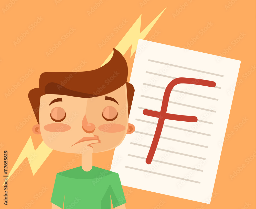 Bad student character. Vector flat cartoon illustration Stock Vector ...