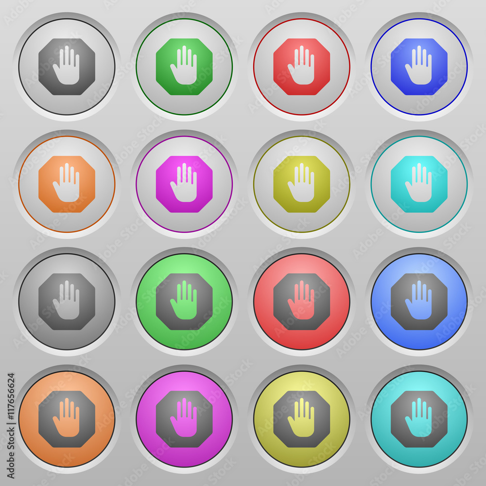 Stop sign plastic sunk buttons Stock Vector | Adobe Stock