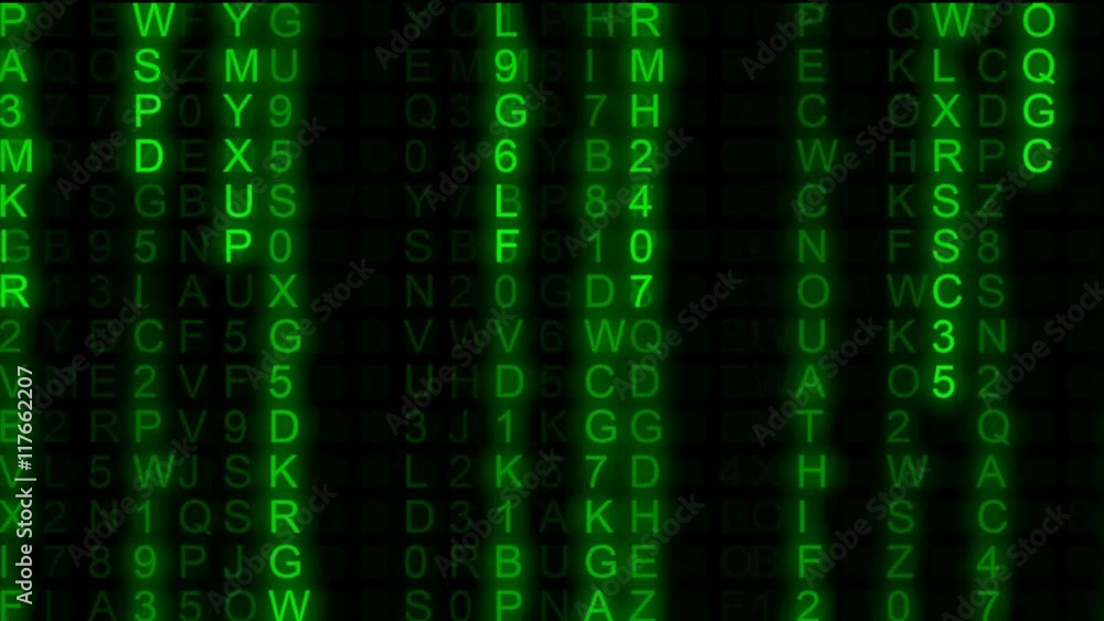 Code rain (random computer symbols falling down): a popular sci-fi ...