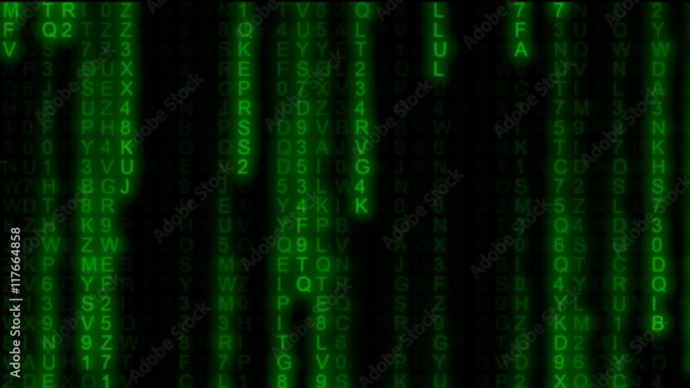 Code rain (random computer symbols falling down): a popular sci-fi ...