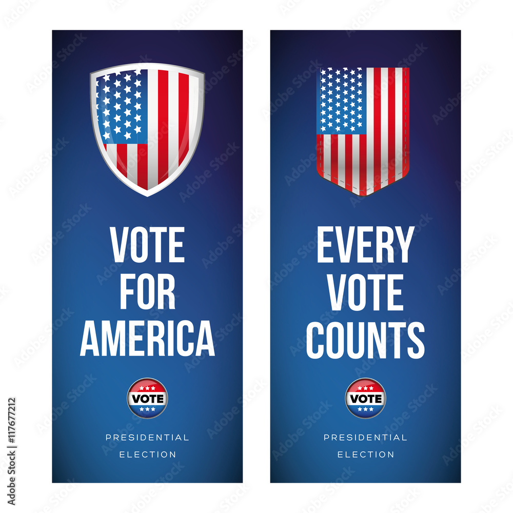 Presidential election banner or poster set Stock Vector | Adobe Stock