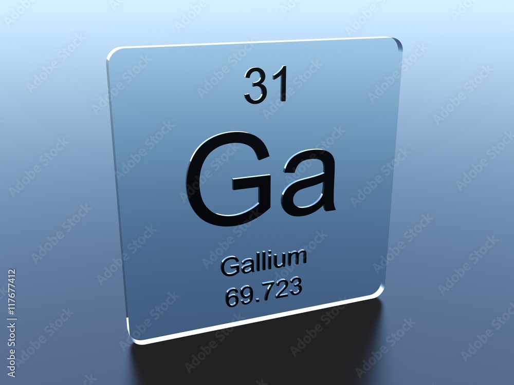 Gallium symbol on a glass square Stock Illustration | Adobe Stock