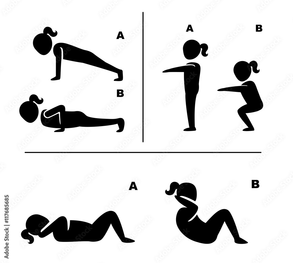 exercise poses for healthy pictograms illustration Stock Vector | Adobe ...