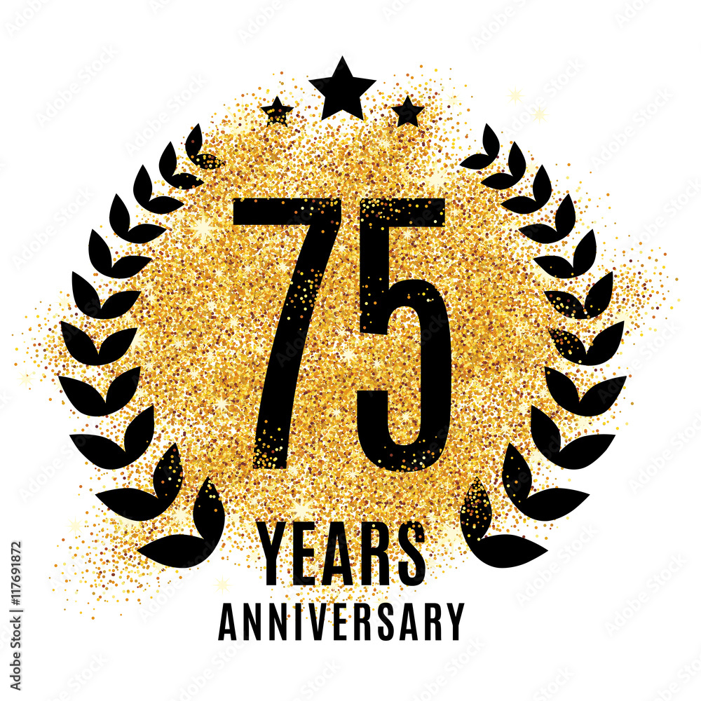 Vecteur Stock Seventy Five Years Golden Anniversary Adobe Stock vecteur-stock-seventy-five-years-golden-anniversary-adobe-stock