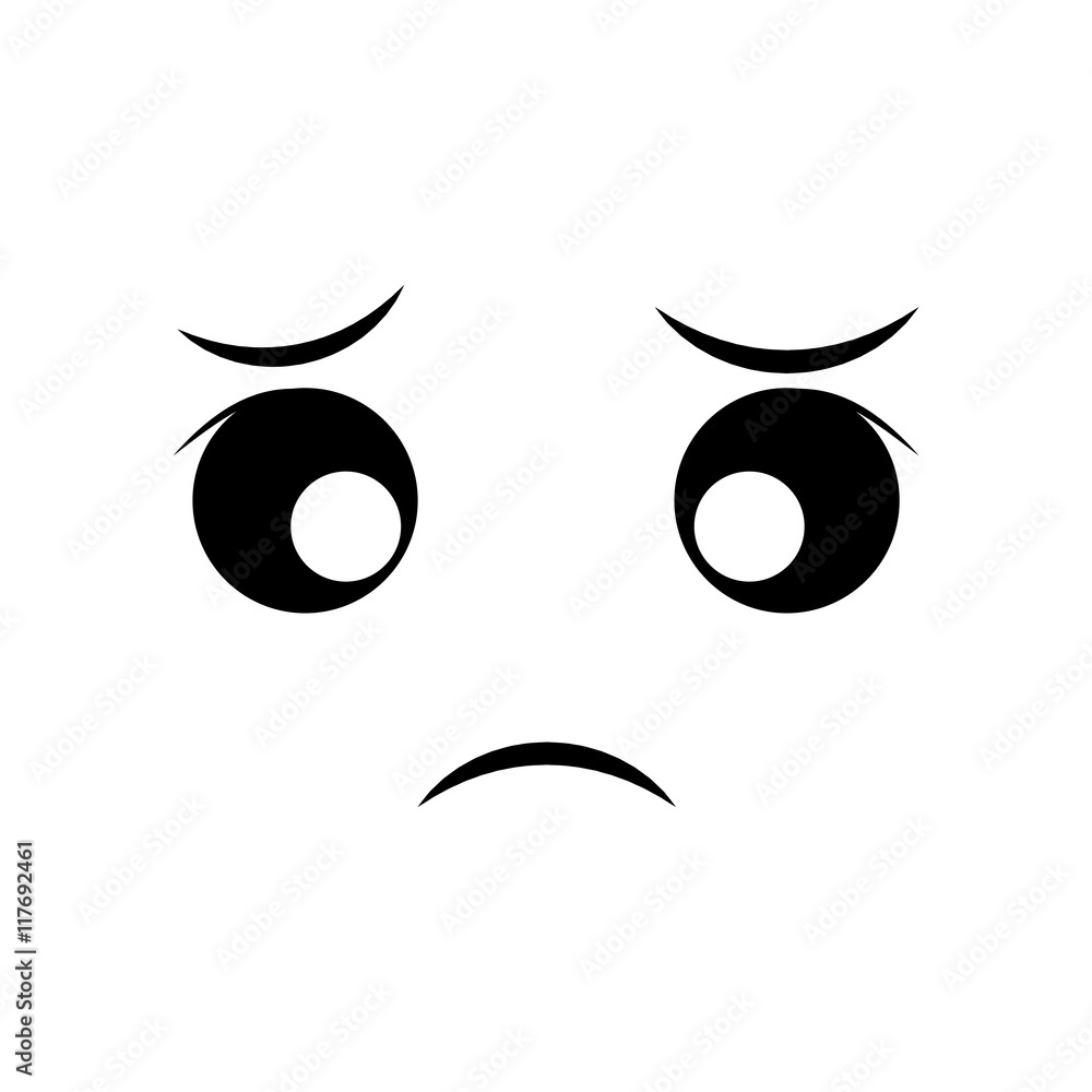Cute Cartoon Sad Face