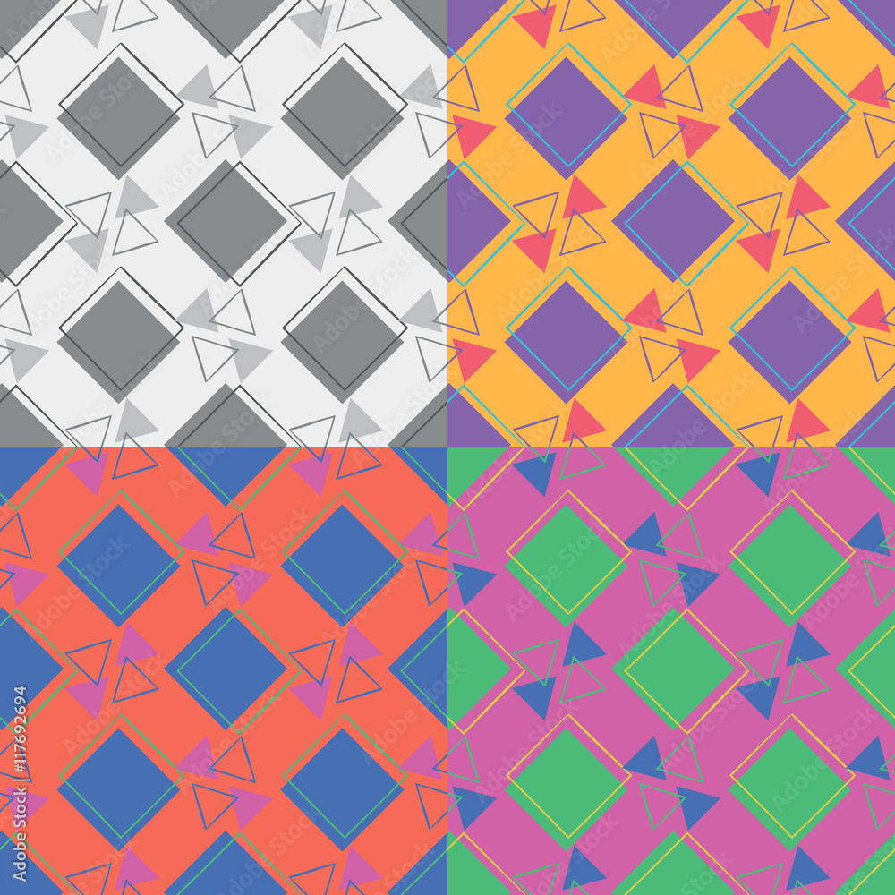Seamless symmetric geometric pattern vector de Stock | Adobe Stock