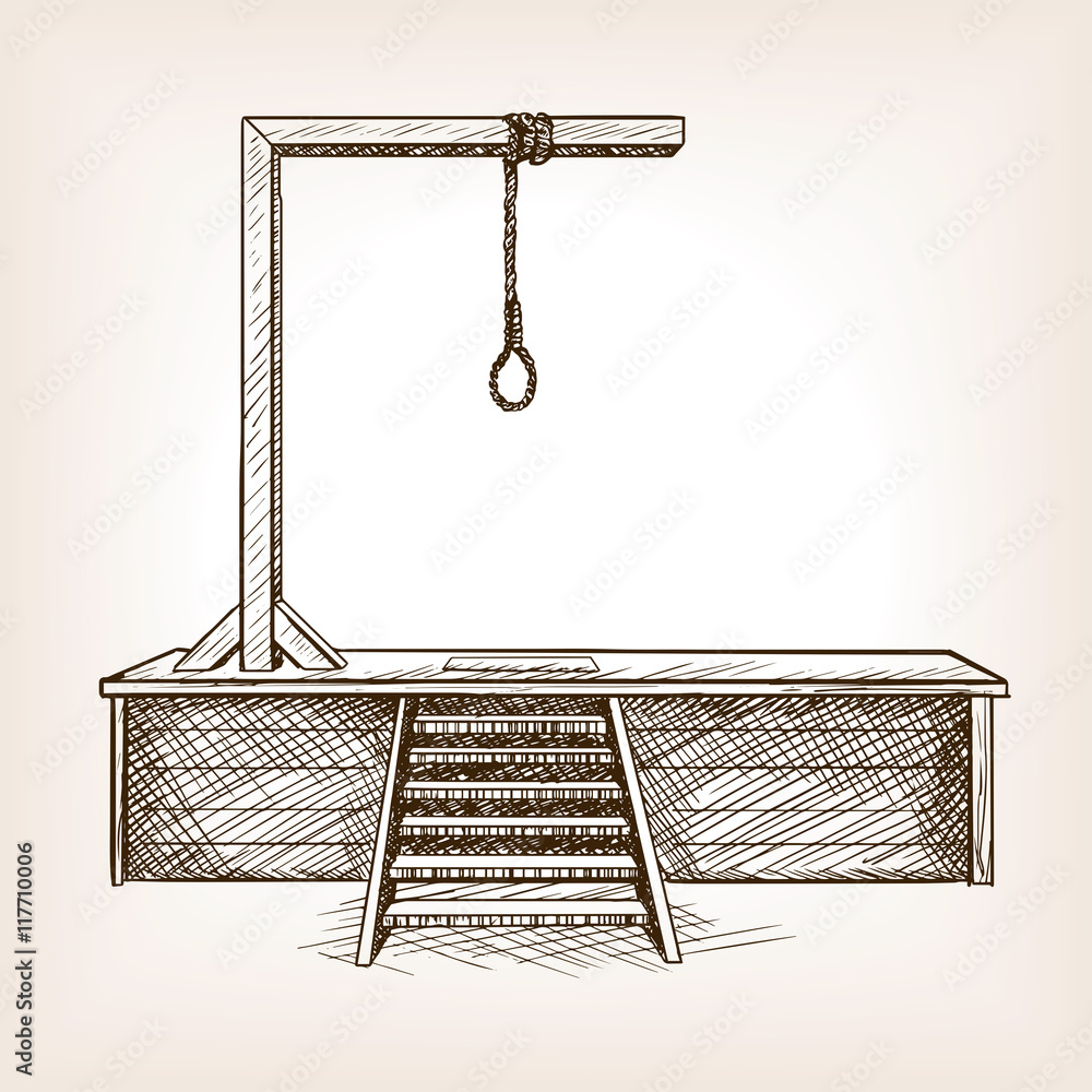 Gallows sketch style vector illustration Stock Vector | Adobe Stock