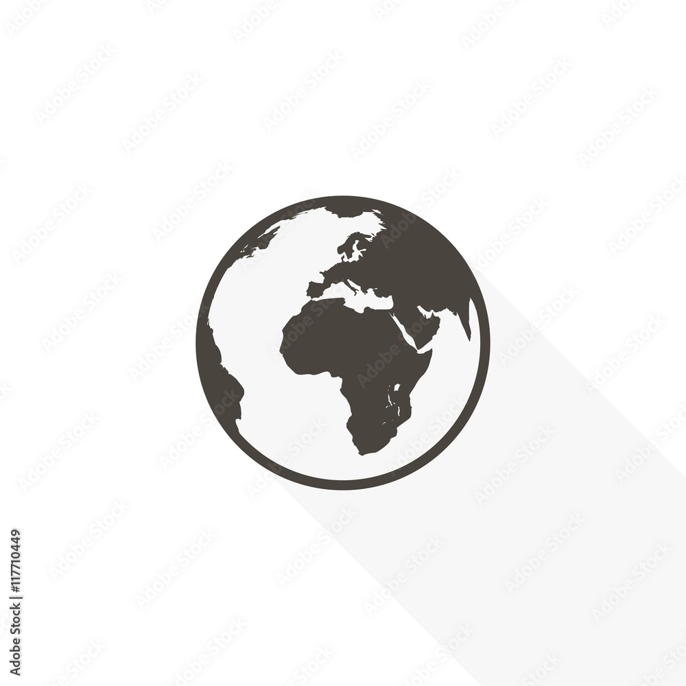 Icon of the earth in a flat style on a white background Stock Vector ...