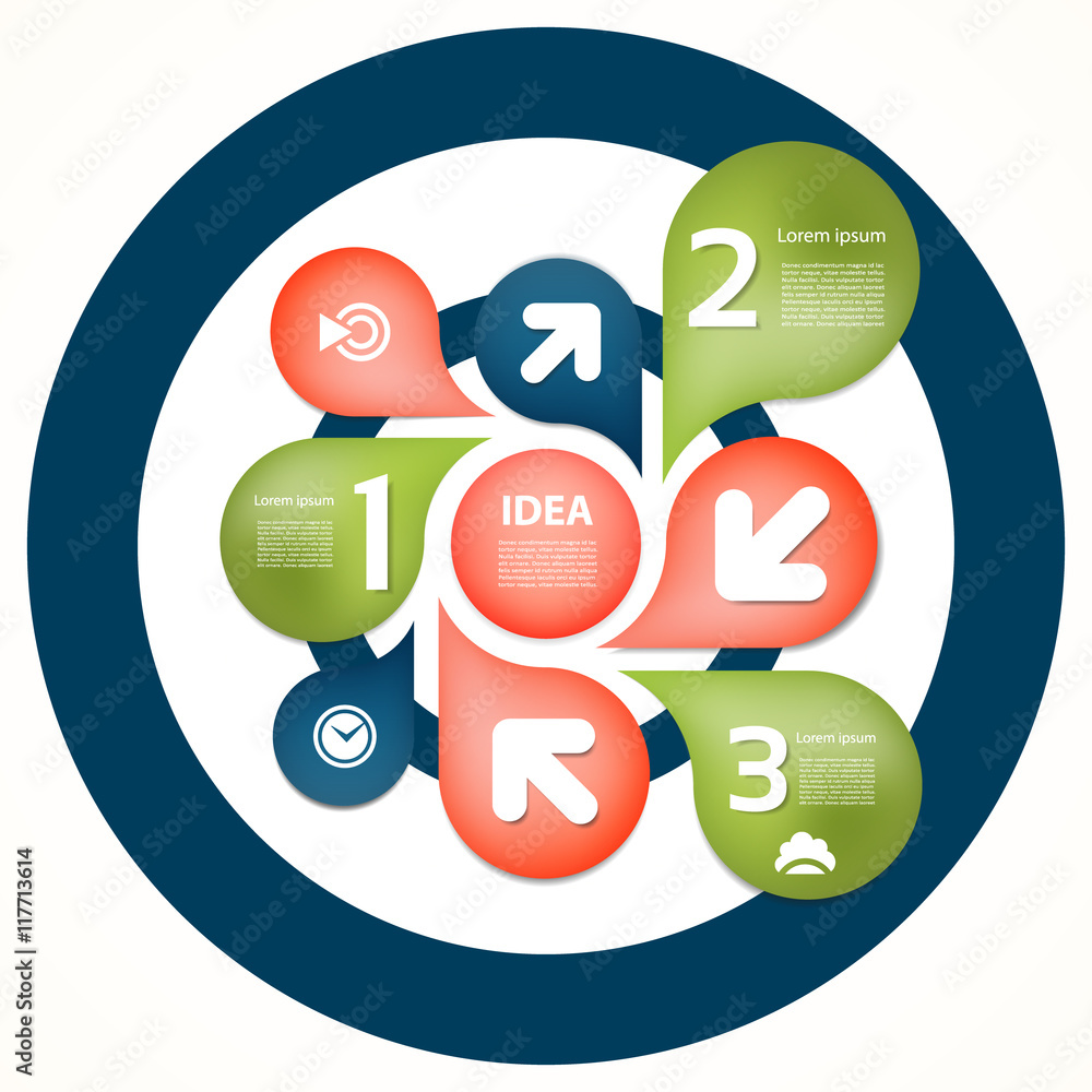 Infographic Template for Business. Four steps cycling diagram. Process ...