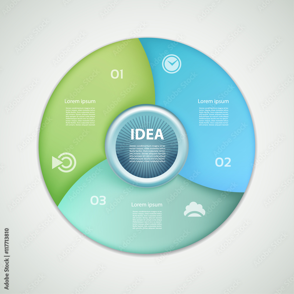 Vector infographic circle. Template for graph, cycling diagram, round ...