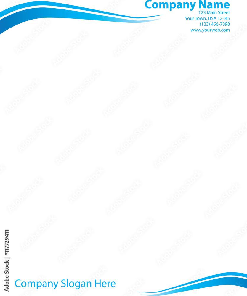 Blue Swirl Wave Letterhead Template Stock Vector | Adobe Stock