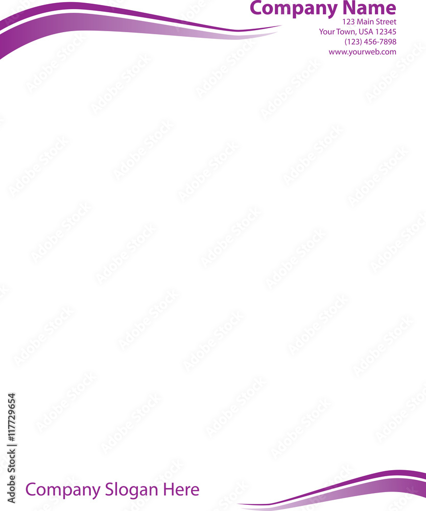 Purple Swirl Wave Letterhead Template Stock Vector | Adobe Stock