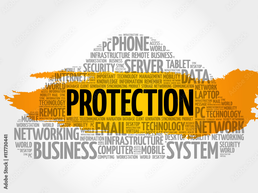 PROTECTION word cloud collage, business concept background Stock Vector ...