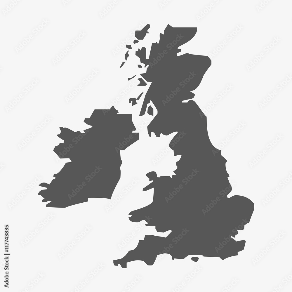 UK map in gray on a white background Stock Vector | Adobe Stock