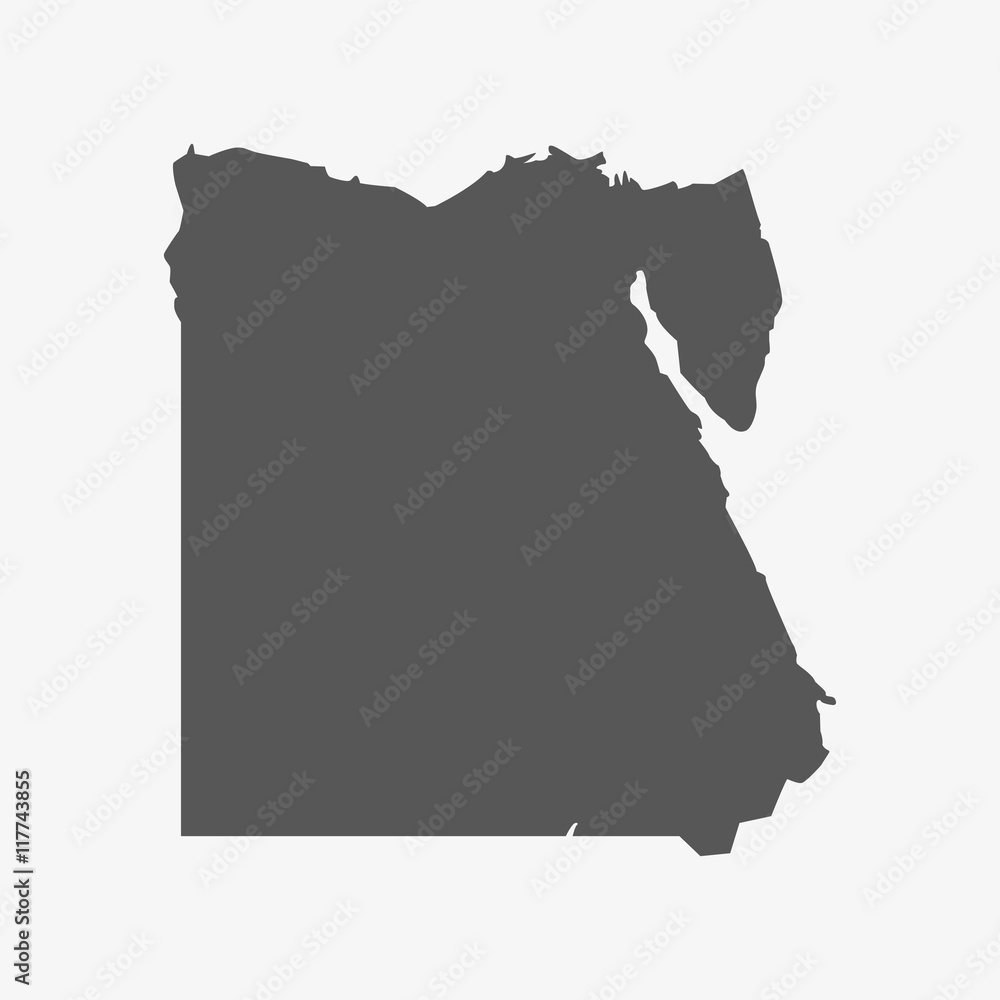 Egypt map in gray on a white background Stock Vector | Adobe Stock