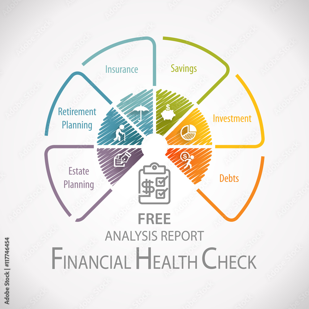 Financial Health Check Analysis Planning Infographic Stock Illustration ...