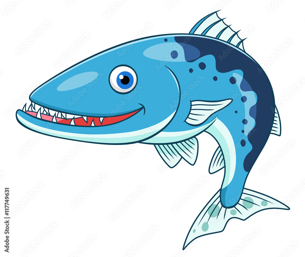 Cartoon barracuda Stock Vector | Adobe Stock