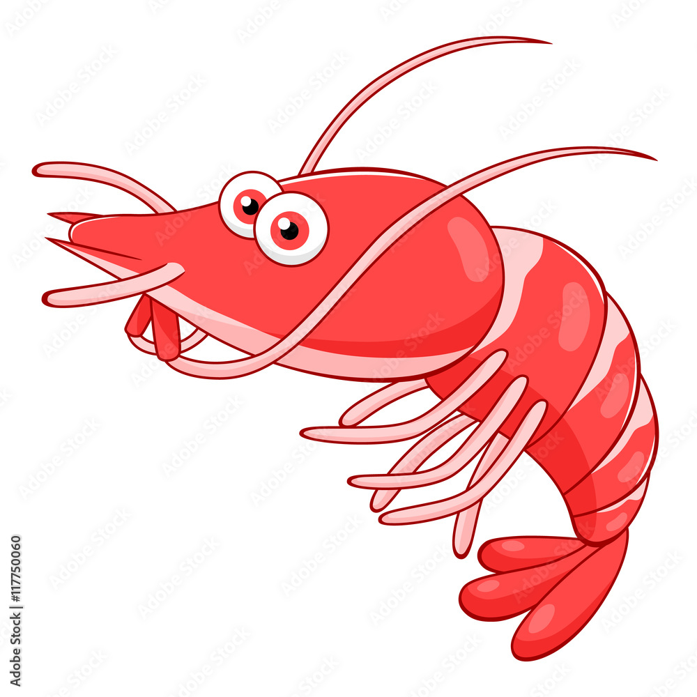 Cartoon shrimp Stock Vector | Adobe Stock