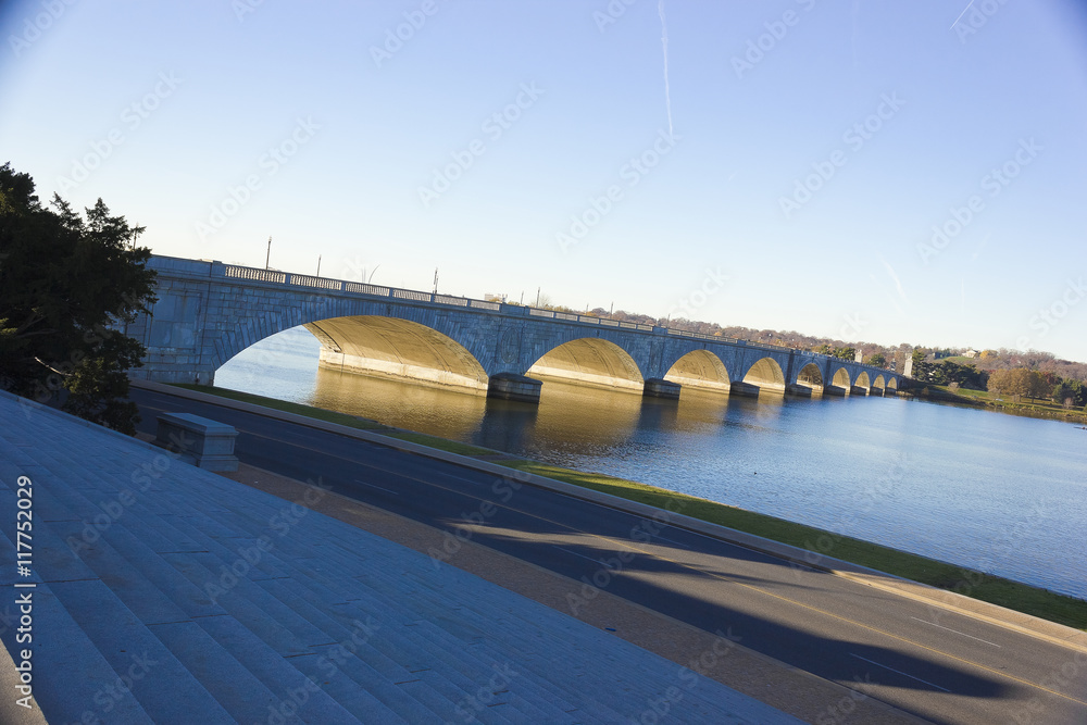 View of Arlington Memorial Bridge & the Potomac River from the ...