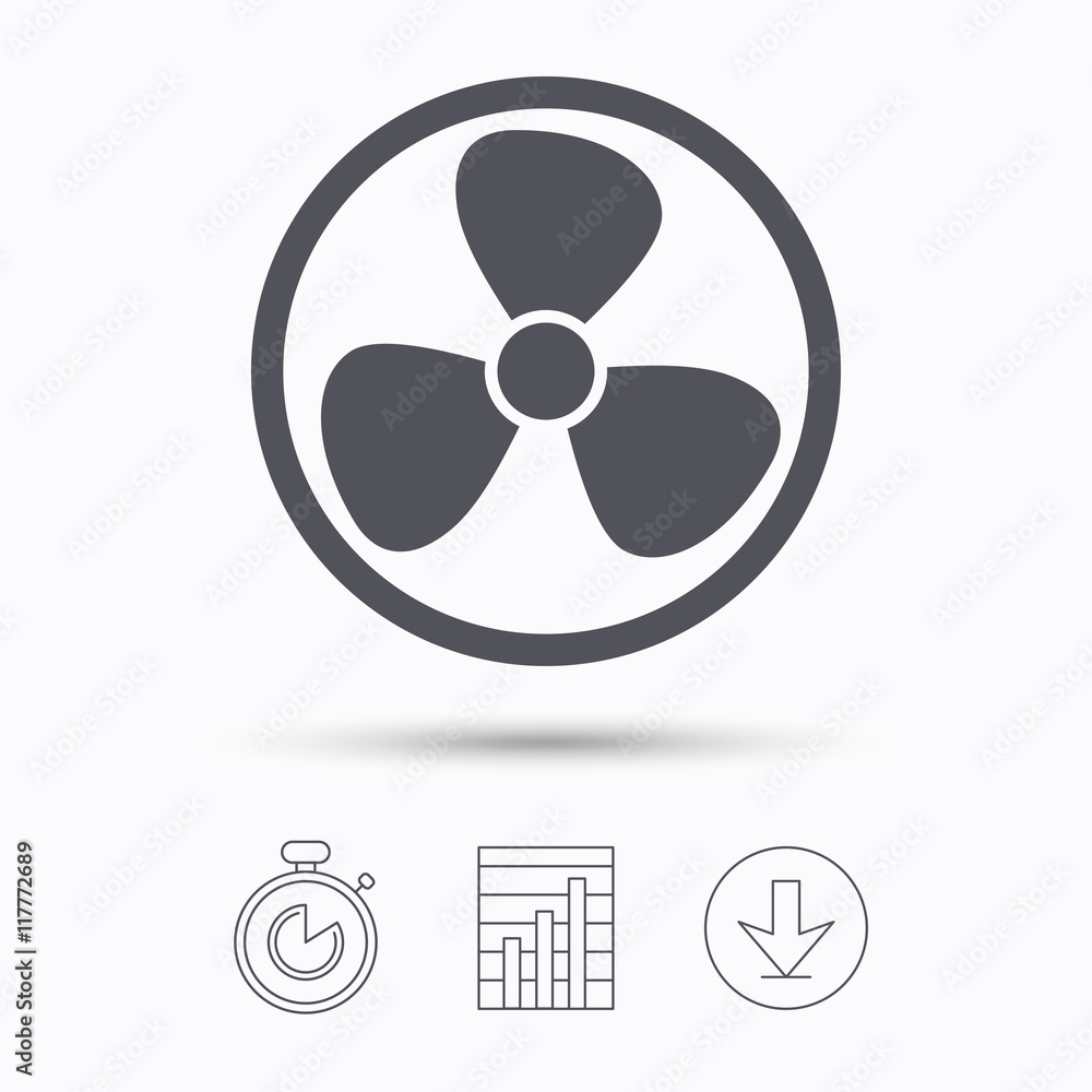 Ventilation icon. Air ventilator or fan sign. Stock Vector | Adobe Stock
